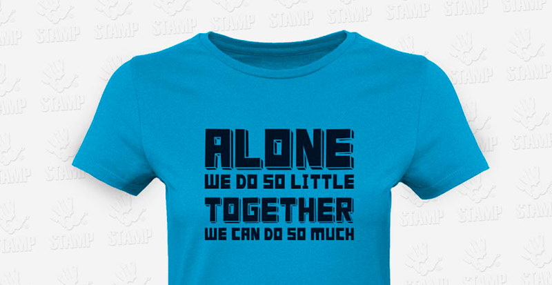 T-shirt Alone vs Together - Mensagens - Loja - STAMP